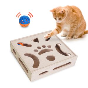 petkaray cat puzzle toy, interactive cat toys for indoor cats, kittern ball toy with soft felt maze game puzzle box