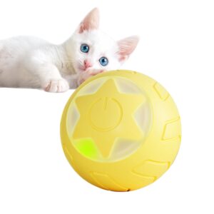 zalbyuy interactive cat ball toy, intelligent cat toys with led lights, automatic moving rolling ball for indoor cats, cat automatic toy