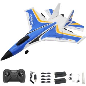 fistone rc plane, remote control airplanes, 2.4 ghz rc glider with dual-motor and led lights, f-22 raptor fighter jet with smart gyroscope system, easy to fly rc fighter for beginner kids adults