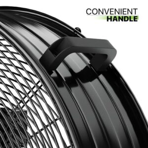 Magshion 25" High-Velocity Metal Floor Fan 5270 CFM 3-Speed Industrial Shop Fan for Garages, Basements and Gyms, Black