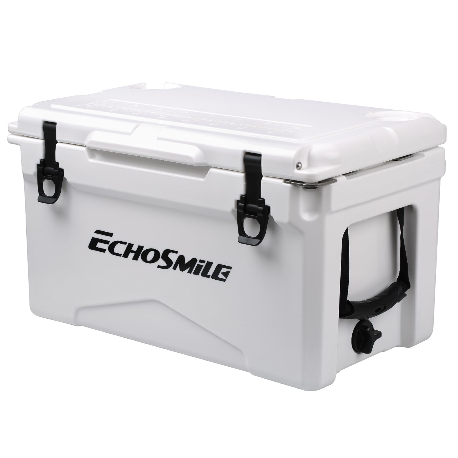 EchoSmile 25/30/35/40/75 Quart Rotomolded Cooler, 5 Days Protale Ice Cooler, Ice Chest Suit for BBQ, Camping, Pincnic, and Other Outdoor Activities (White, 30QT)