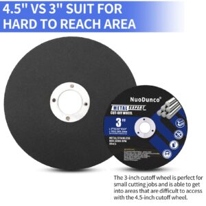 NuoDunco 24 Pack Cut-Off Wheel 3 Inch, 3” x 1/25” x 3/8” Cutting Wheel, Metal & Stainless Steel Cutter Discs with 1/4 Stem Mounting Mandrel for Die Grinder Rotary Tool Drill Attachment