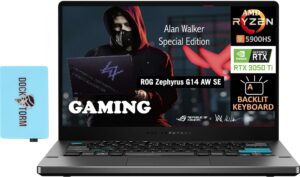 asus rog zephyrus g14 alan walker special edition 14.0" 120hz 2k qhd gaming laptop (amd ryzen 9 5900hs, 40gb ram, 2tb pcie ssd, geforce rtx 3050 ti 4gb, backlit kyb, wifi 6, bt 5.2, win 11 pro) w/hub