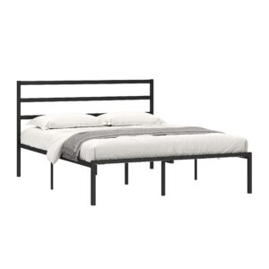 Closadin Queen Size Platform Bed Frame with Headboard,Sturdy Heavy Duty Metal Slats Support for Mattress,No Box Spring Needed,Easy to Assemble,Black