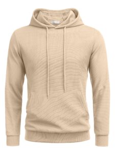 coofandy men's casual hoodie hipster tactical sweatshirt athletic pullover hooded sweatshirt khaki