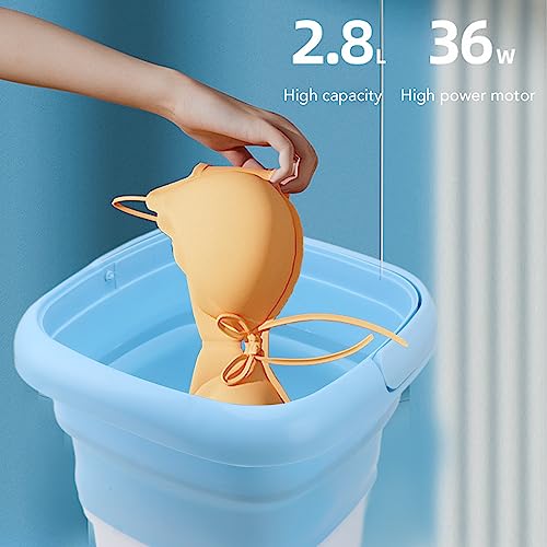 Foldable Washing Machine, Deep Stain Removal Mini Small Size Energy Efficient Folding Washing Machine for Apartment Nursing Home (US Plug)