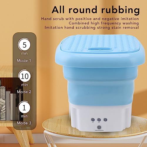 Foldable Washing Machine, Deep Stain Removal Mini Small Size Energy Efficient Folding Washing Machine for Apartment Nursing Home (US Plug)