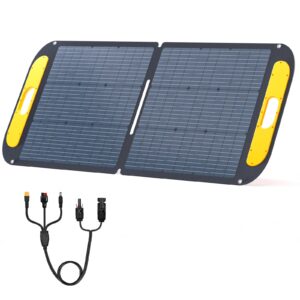 vtoman portable solar panel for solar generator, 110w 19v folding solar charger with 23% efficiency, ip67 waterproof and adjustable kickstands design for camping, rv, outdoor adventures (vs110)