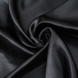 charmeuse satin fabric by the yard, 60" wide black bridal satin fabric, soft silky satin fabric charmeuse cloth fabric for bridal dress, apparel, wedding decorations, diy crafts, sewing(1 yard)