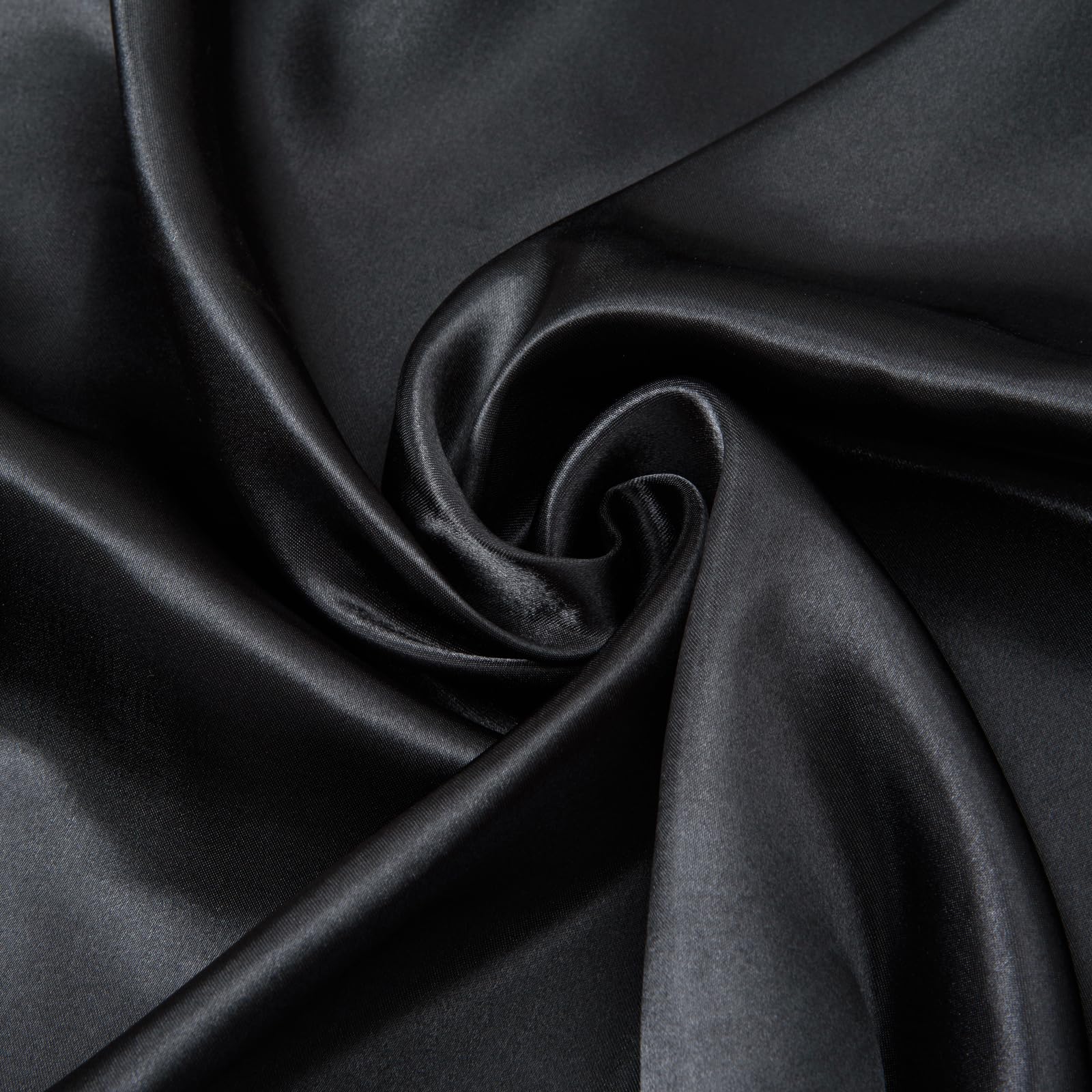 Charmeuse Satin Fabric by The Yard, 60" Wide Black Bridal Satin Fabric, Soft Silky Satin Fabric Charmeuse Cloth Fabric for Bridal Dress, Apparel, Wedding Decorations, DIY Crafts, Sewing(1 Yard)