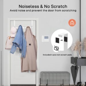 Optish Over The Door Hooks, Door Hanger Hooks, Over The Door Towel Racks for Bathroom with 12 Coat Hooks for Hanging Clothes Coats Towels, Fits 1-3/4" Thick Door