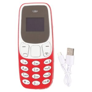 zopsc bm10 worlds smallest mobile phone unlocked, gsm 2 in 1 mini mobile phone with hands bluetooth dialler dual sim card gsm. (red)