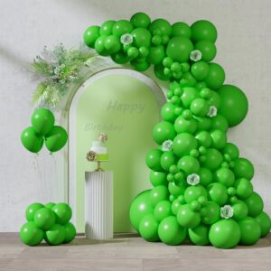 rubfac 87pcs green balloons different sizes 18 12 10 5 inches for garland arch, premium green latex balloons for birthday wedding baby shower bridal shower party decorations