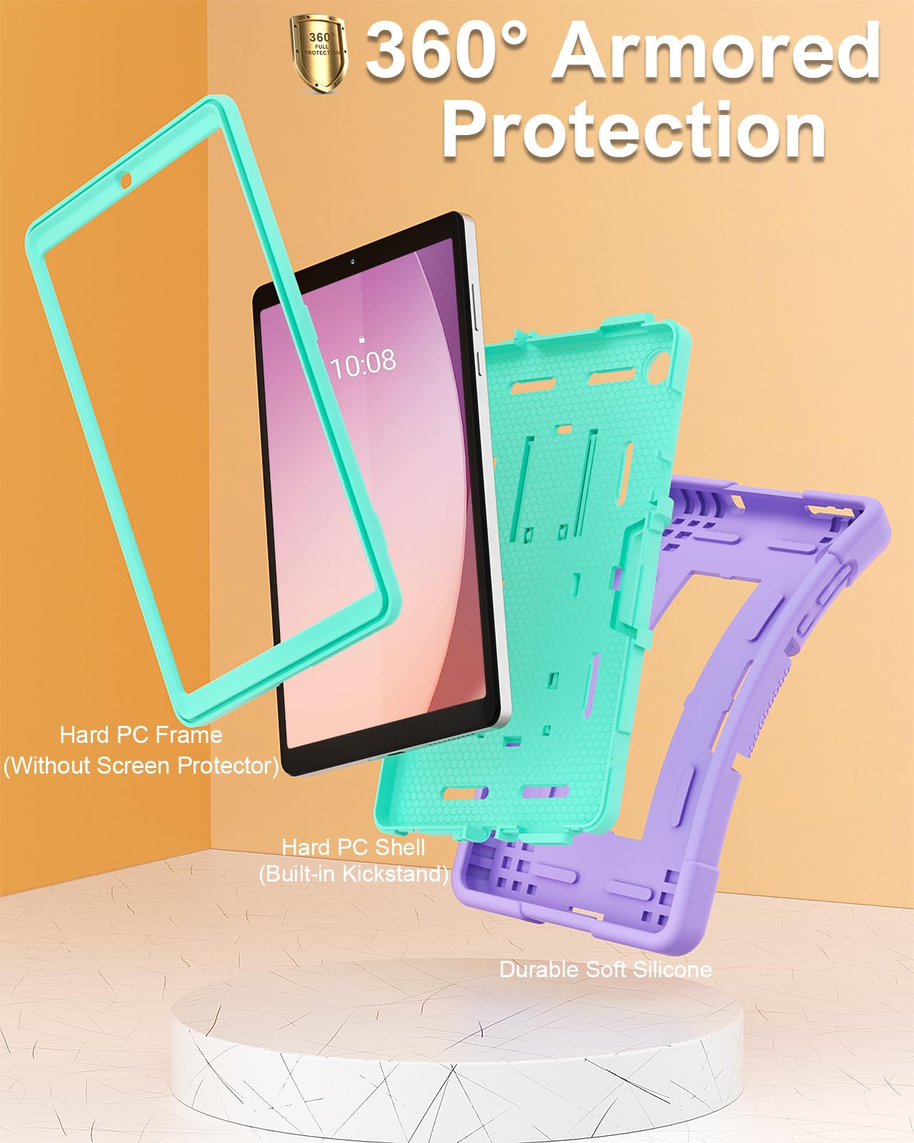 WESOROL Lenovo Tab M8 4th Gen Case 2023 Release,Kids Friendly Lenovo M8 Tablet 4th Case with Kickstand,Heavy Duty Protective Cover for Lenovo Tab M8 4th Gen Case 8.0 Inch (TB300FU/TB300FX) - Purple