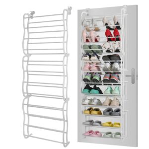 imountek 36 pairs over the door shoe rack 12 layers wall hanging closet shoe organizer storage stand hanging storage shelf for closet pantry space saver for bedroom