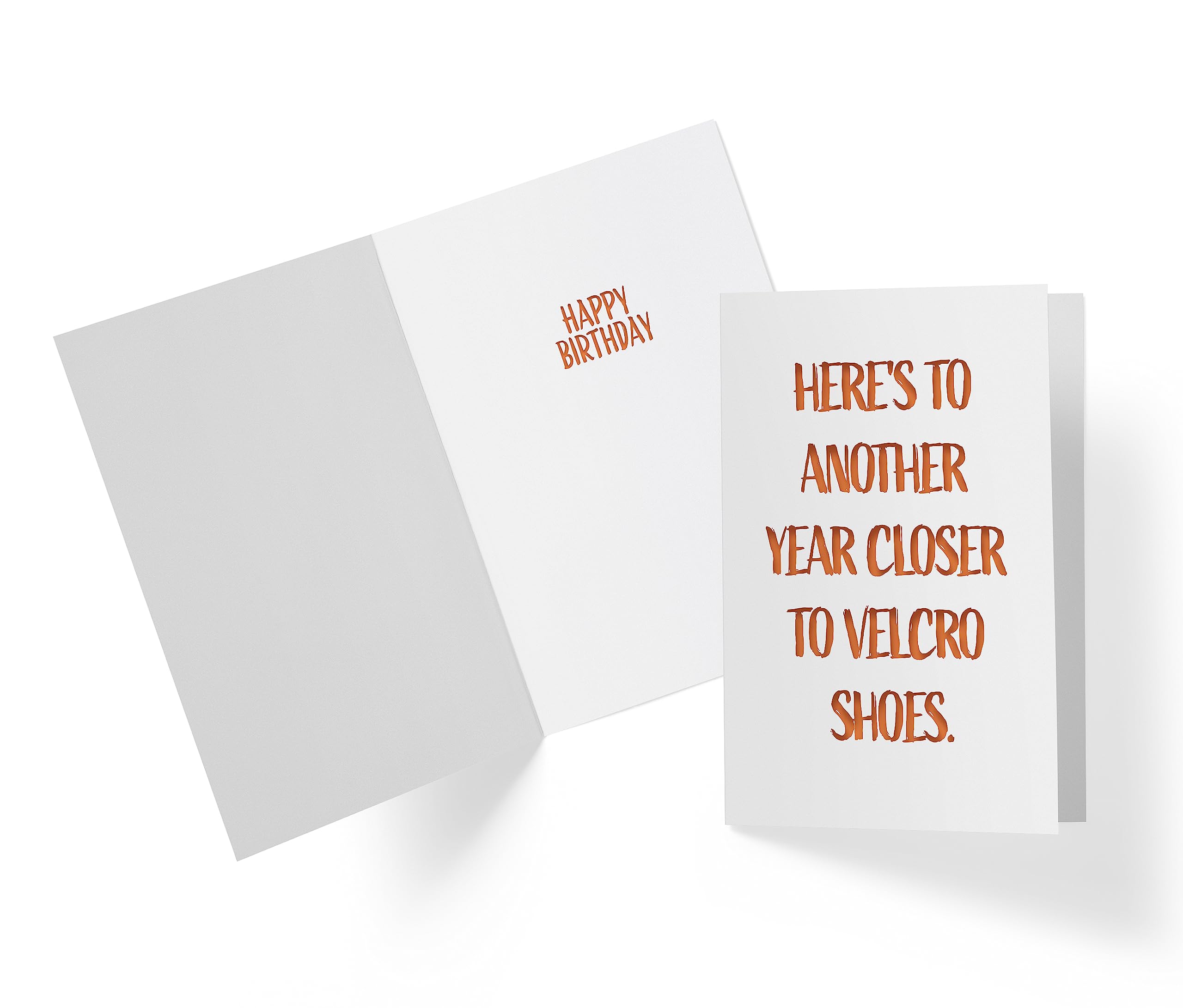 Karto Funny Birthday Card for Men Women, Large 5.5 x 8.5 Happy Birthday Card for Him Her, Birthday Card for Dad Mom Husband Wife, 50th 60th 70th 80th - Velcro Shoes