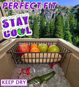 2-pack cooler basket for yeti tundra haul, double cooler rack for double storage, dry-goods basket for yeti wheeled coolers (cooler not included)