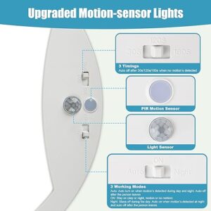 Hard-Wired Motion Sensor Ceiling Lights, 9in 20W Flush Mount Motion LED Ceiling Lights, 3000K 4000K 6000K Indoor Ceiling Light for Closet Doorway Stairway Hallway, 2 Packs, Not Battery Operated