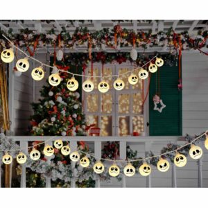 Battery Operated Nightmare Before Halloween Decorations String Lights, 30 LEDs Battery Xmas Lights for Indoor Outdoor Decorations Home,Bedroom, Balcony, Patio, Halloween, Christmas Party (8 Modes)