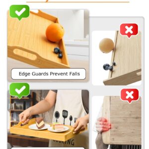 Bulado Bamboo Cutting Board, Compatible with Ninja Foodi SP101 SP201 SP301 Air Fryer, Heat Resistant Silicone Feet, for Countertop Convection Toaster Oven, Creates Storage Space, Protects Cabinets