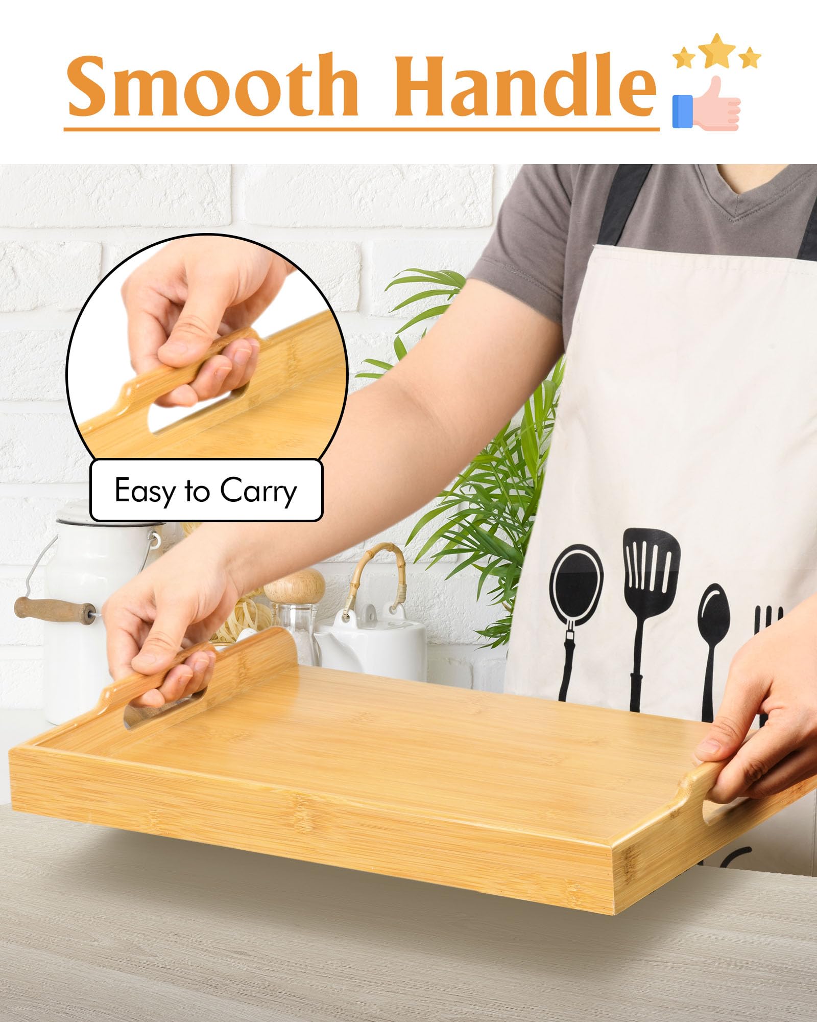 Bulado Bamboo Cutting Board, Compatible with Ninja Foodi SP101 SP201 SP301 Air Fryer, Heat Resistant Silicone Feet, for Countertop Convection Toaster Oven, Creates Storage Space, Protects Cabinets