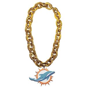 aminco miami dolphins nfl fan chain, gold