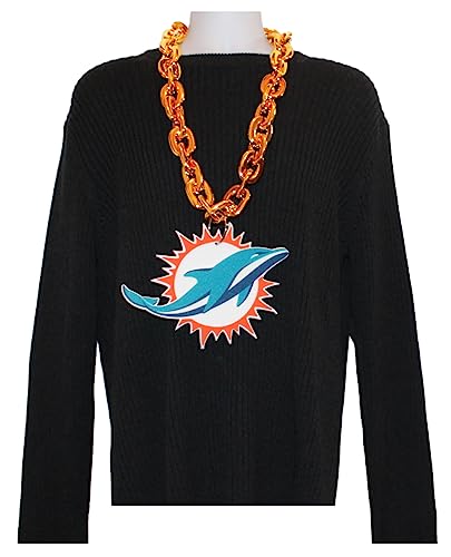 Aminco Miami Dolphins NFL Fan Chain, Gold