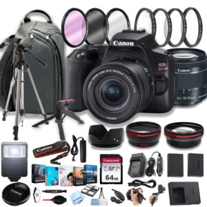 canon eos rebel sl3 dslr camera w/ef-s 18-55mm f/4-5.6 stm zoom lens + 100s sling backpack + 64gb memory cards, professional photo bundle (40pc bundle) (renewed)