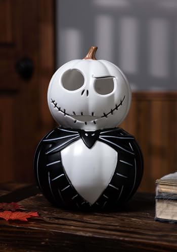 Seasons 8.25" Jack Skeleton Light Up Pumpkin Halloween Decoration, Standard