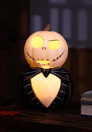 Seasons 8.25" Jack Skeleton Light Up Pumpkin Halloween Decoration, Standard