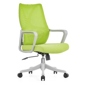 waissdea office chair - big and tall office chair, ergonomic desk chair, mid-back computer chair, tilting height adjustment home office desk chairs, breathable mesh desk chair (green)