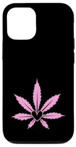 iphone 14 pro pink marijuana pot leaf cbd cannabis women's weed cute case