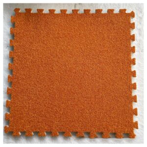 12pcs non-slip interlocking foam tile floor mats,pe square puzzle foam carpet tiles,12x12in fluffy cushion plush split joint climbing carpet mats-with border(color:orange)