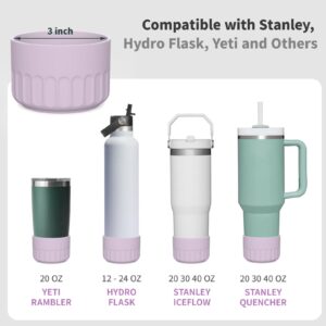 Silicone Bottle Boot Sleeve for Stanley Cup Accessories Tumbler Quencher & Ice Flow 40 30 20 oz, Hydroflask 12-24 oz, Owala and Simple Modern, Boot Cover Fit Water Bottle Bottom Width of 2.8"-3"