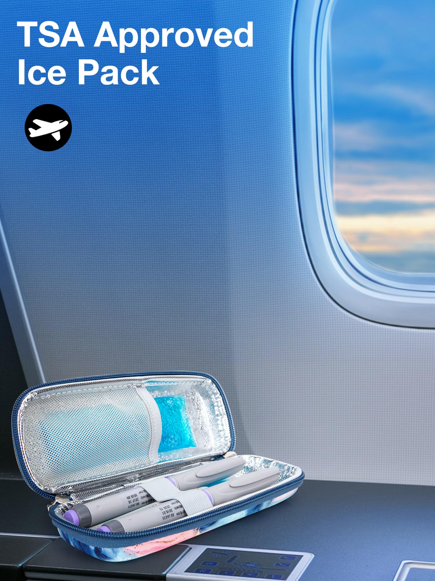 Leng Ke Ice Pack for Insulin Cooler Travel Case TSA Approved - Gel Ice Pack for Travel Medicine Organizer, Small Ice Packs for Diabetic Travel Case and Refrigerated Medicine Travel Case (4 Pack)