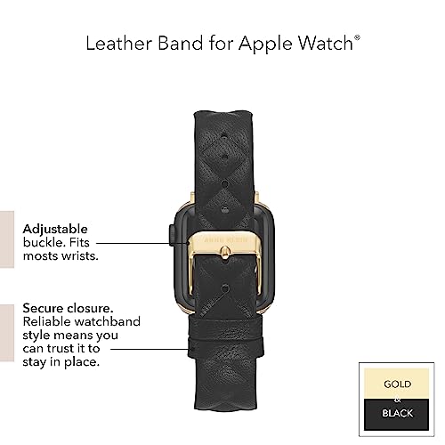 Anne Klein Quilt Patterned Leather Band for Apple Watch Secure, Adjustable, Apple Watch Band Replacement, Fits Most Wrists