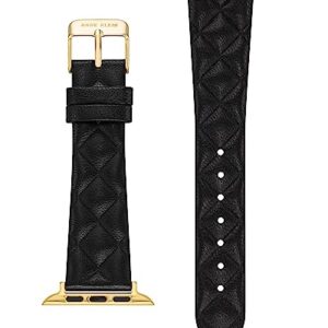 Anne Klein Quilt Patterned Leather Band for Apple Watch Secure, Adjustable, Apple Watch Band Replacement, Fits Most Wrists