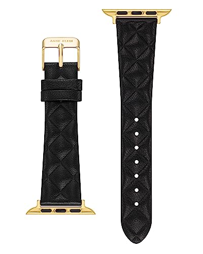 Anne Klein Quilt Patterned Leather Band for Apple Watch Secure, Adjustable, Apple Watch Band Replacement, Fits Most Wrists