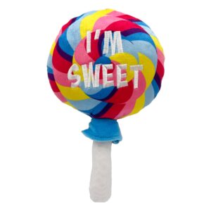 huxley & kent for dogs | i'm sweet lollipop (small) | easter spring funny dog toy | power plush dog toy with squeaker | dog gift | fun, durable, and safe | h&k squeaky dog toy