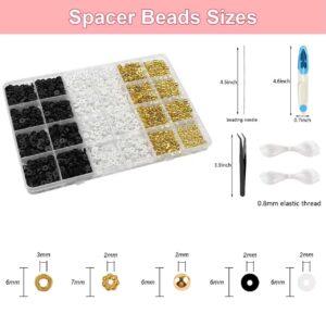 SEMATA Friendship Bracelet Making Kit for Girls Clay Beads, White Clay - Gold Beads for Bracelets Making & Jewelry Making