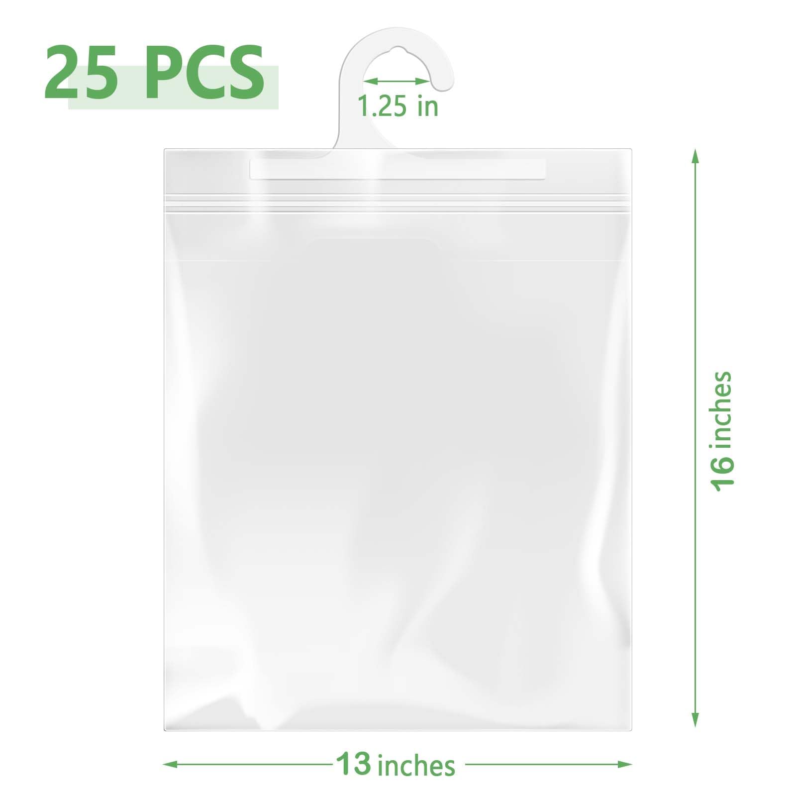 Large Hook Hanging Storage Bags 16 x 13-inch, Headphone Storage Classroom - Reusable, Waterproof & Dustproof - Ideal for Classroom, Library, and Pharmacy Use