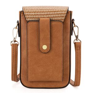 Montana West Small Crossbody Cell Phone Purse for Women RFID Blocking Cellphone Wallet Purses Travel Size MWC-207TAN