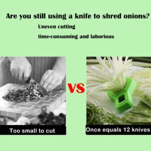 PCTC Onion Cutter Green Onion Shredder Slicer Stainless Steel Onion Cutter Graters Shred Silk Knife Vegetable Chopper Slicer, Kitchen Tools(Green)