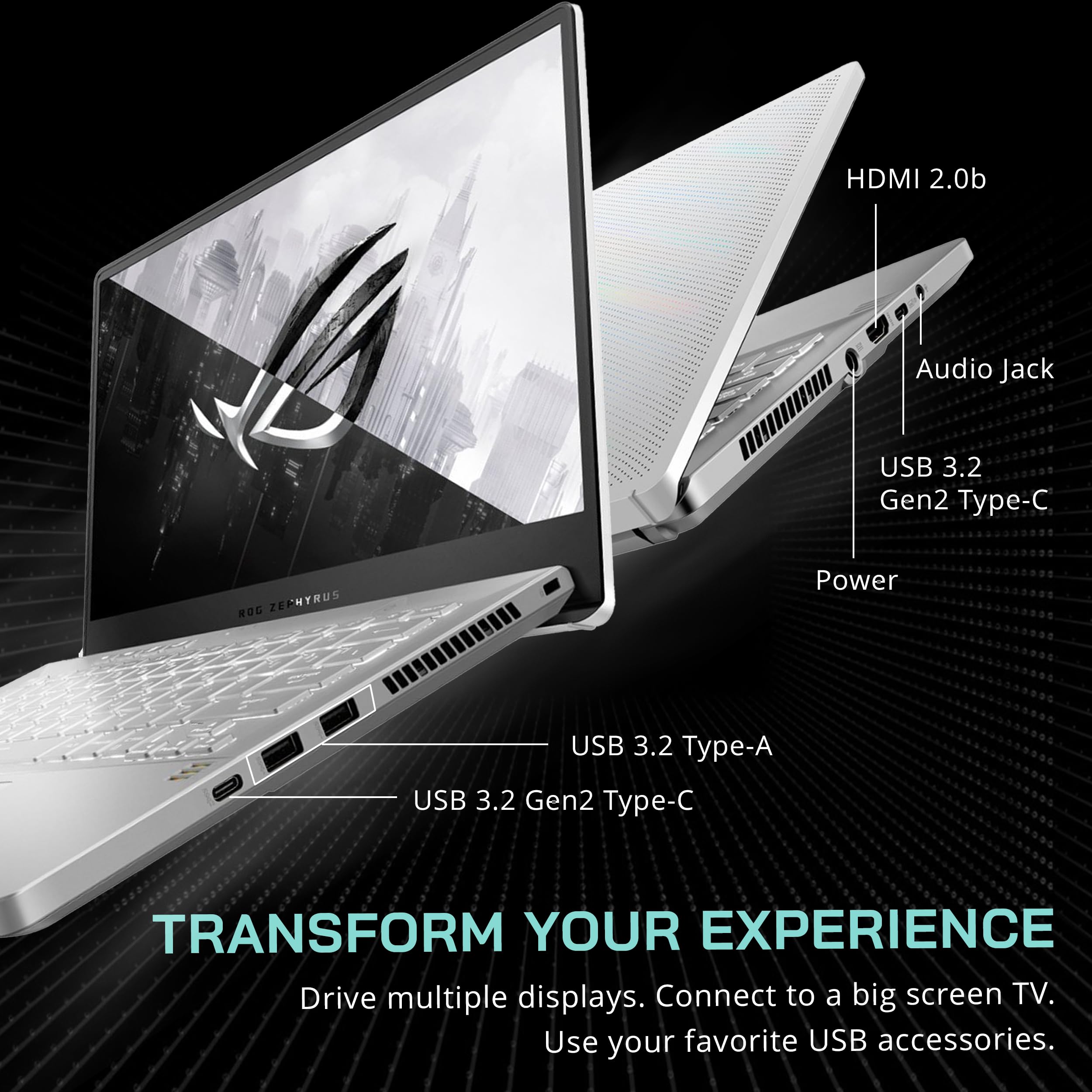 Asus 2022 ROG Zephyrus 14'' FHD 144Hz Gaming Laptop,AMD Ryzen 7-5800HS Processor,40GB RAM,4TB PCIe SSD,Backlit Keyboard,NVIDIA GeForce RTX 3060 Graphics,Windows 11,White,32GB USB Card