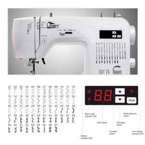 Portable Sewing Machine Computerized Embroidery Sewing Machine with 60 Unique Built-in Stitch and 8 Buttonhole