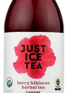 Eat The Change Just Ice Tea Organic Berry Hibiscus Herbal Tea, Caffeine Free, 16 Fluid Ounces (Pack Of 12)