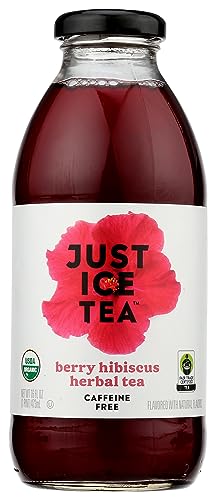 Eat The Change Just Ice Tea Organic Berry Hibiscus Herbal Tea, Caffeine Free, 16 Fluid Ounces (Pack Of 12)