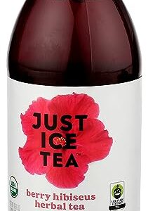 Eat The Change Just Ice Tea Organic Berry Hibiscus Herbal Tea, Caffeine Free, 16 Fluid Ounces (Pack Of 12)