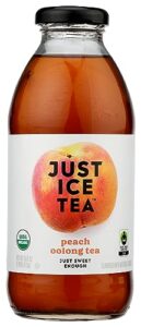 eat the change just ice tea organic peach oolong tea, kosher, 16 fluid ounces (pack of 12)