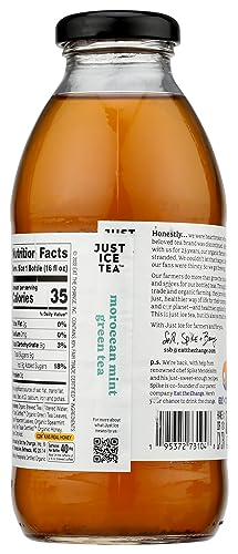 Eat The Change Just Ice Tea Organic Moroccan Mint Green Tea, Kosher, 16 Fluid Ounces (Pack Of 12)